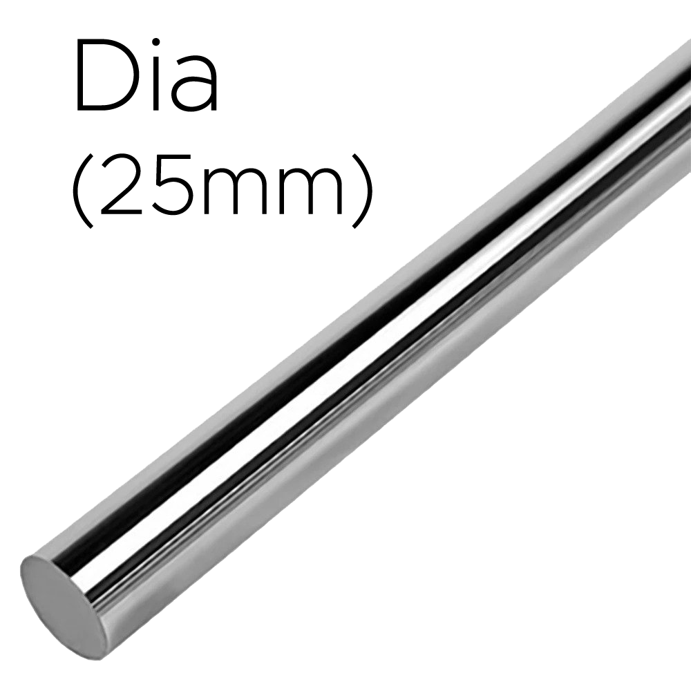 25mm Dia - Stainless Steel 304 Round Bars - Metric - 6 feet / 6 pieds ...